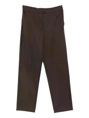I BLUES I BLUES Cropped Diagonal-Weave Trousers