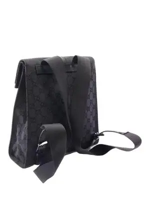 Gucci 2000s Gg Canvas Backpack - Black