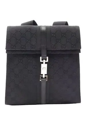 Gucci 2000s Gg Canvas Backpack - Black