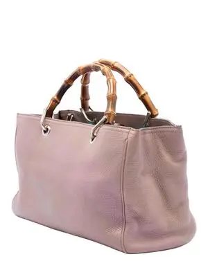 Gucci Calfskin Bamboo Shopper Satchel - Pink