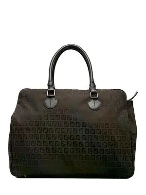 Fendi Zucchino Canvas Business Bag - Brown
