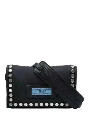 Prada Tessuto Etiquette Cross Body Bag - Black