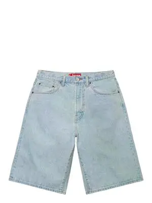 Supreme Embroidered Logo Denim Shorts - Blue