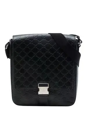 Gucci Gucci Ssima Flap Messenger Bag Black