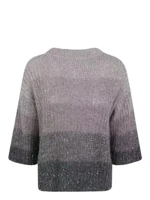D.exterior Sequin-embellished Chunky Knit Sweater - Brown