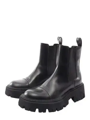 BALENCIAGA Balenciaga Black Round Toe Lug Sole Chelsea Boots