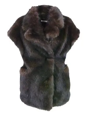 Liviana Conti Faux Fur Waistcoat - Brown