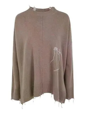 LABORATORIO CAPRI LABORATORIO CAPRI Distressed Embroidered Wool Sweater