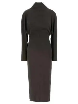 Giorgio Armani V-back Midi Dress - Grey