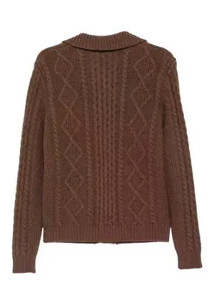 RAKKI Cable Knit Cardigan - Brown