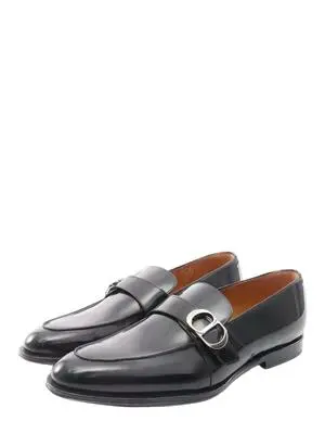 Dior Leather Cd Logo Loafers - Black