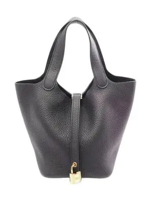 Hermès Hermès Picotin Lock Leather Tote Bag Black