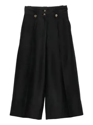 Zimmermann Valiant Culotte Button-embellished Cropped Trousers - Black