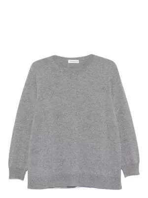 KANGRA Fine-knit Crew-neck Sweater - Grey