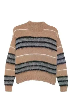 I BLUES Striped High-neck Sweater - Neutrals