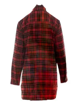 TRUE AVENUE TRUE AVENUE Checked Cotton Shirt With Pussy-Bow Collar