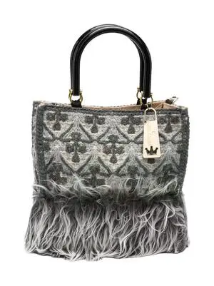 LA MILANESA Crochet-knit Faux-fur Tote Bag - Grey