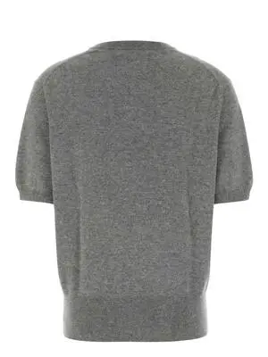 Extreme Cashmere Extreme Cashmere N°490 Martina V-Neck Knit T-shirt Grey