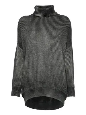 Avant Toi Ribbed Roll-neck Sweater - Grey
