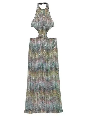 Missoni Missoni Sequin-Embellished Cut-Out Maxi Dress Grey