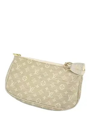 LOUIS VUITTON Louis Vuitton Monogram Mini Lin Bucket Bag White
