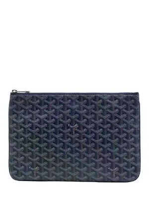 Goyard Coated Canvas Senat Mm Clutch Bag - Blue