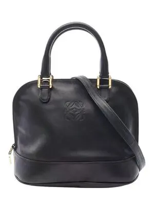 Loewe 2010s Anagram Leather Tote Bag - Black