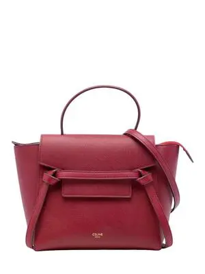 Celine Nano Grained Calfskin Belt Bag Satchel - Red