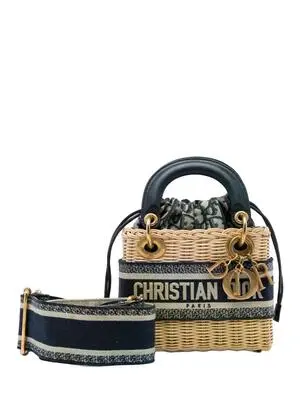 Dior Wicker Oblique Lady Satchel - Neutrals