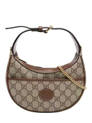 Gucci Mini Gg Supreme Half Moon Satchel - Neutrals