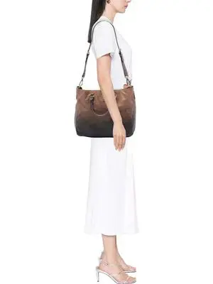 PRADA Prada Ombre Vitello Daino Side Zip Convertible Tote Satchel