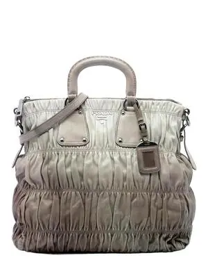 Prada Nappa Gaufre Ombre Satchel - Neutrals