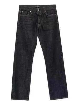 TOM FORD Straight-leg Whiskers-effect Jeans - Blue