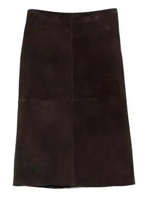 YERSE YERSE Suede Leather Midi Skirt