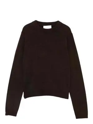 I BLUES Ribbed-trim Crew-neck Sweater - Brown