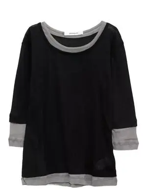 Gimaguas Gemma Layered Effect Long Sleeve T-shirt - Black