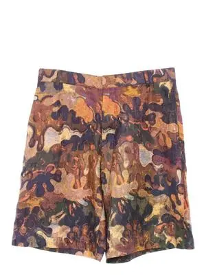 Dior X Peter Doig Patterned Bermuda Shorts - Brown