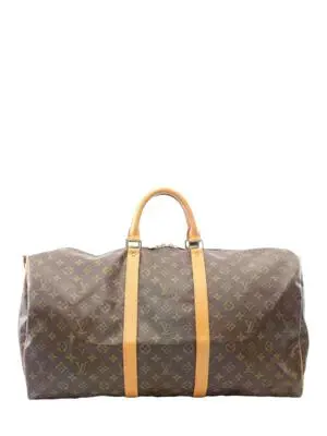 LOUIS VUITTON 55 Keepall Bandoulière Monogram Canvas Holdall - Brown