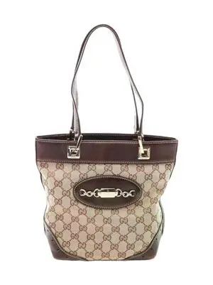 GUCCI Gucci 2000s Logo-Pattern Tote Bag