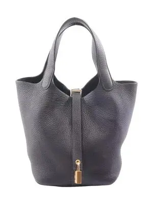 Hermès 2026 Pm Picotin Lock Leather Tote Bag Blue