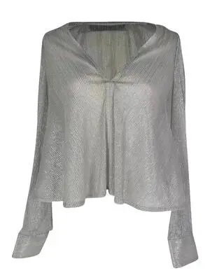 IRO PARIS IRO Noumea V-Neck Blouse With Metallic Finish And Buttoned Cuffs