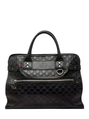 Gucci Embossed Leather Business Bag - Black