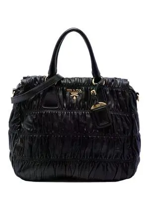 Prada Nappa Gaufre Satchel - Black