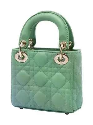 Dior Micro Lambskin Cannage Lady Satchel - Green