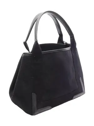 BALENCIAGA Balenciaga Black Canvas Leather Trim Tote Bag