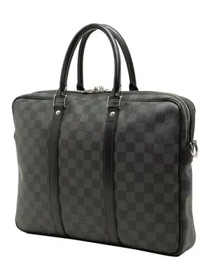 LOUIS VUITTON 2018 Damier Graphite Porte Documents Voyage Pm Business Bag - Black