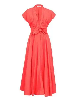 ALAÃA Alaïa Belted Midi Dress - Red