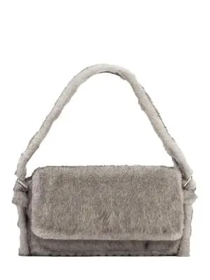 Alexander Wang Ricco Slim Flap Bag Faux Fur - Grey