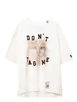 Mihara Yasuhiro Cat Printed Tee - White