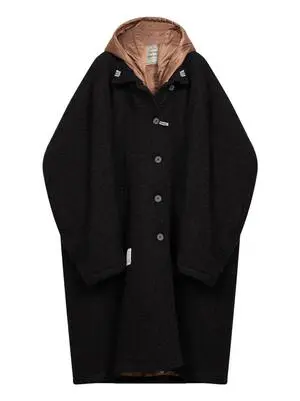 Mihara Yasuhiro Hooded Balmacaan Coat - Multi